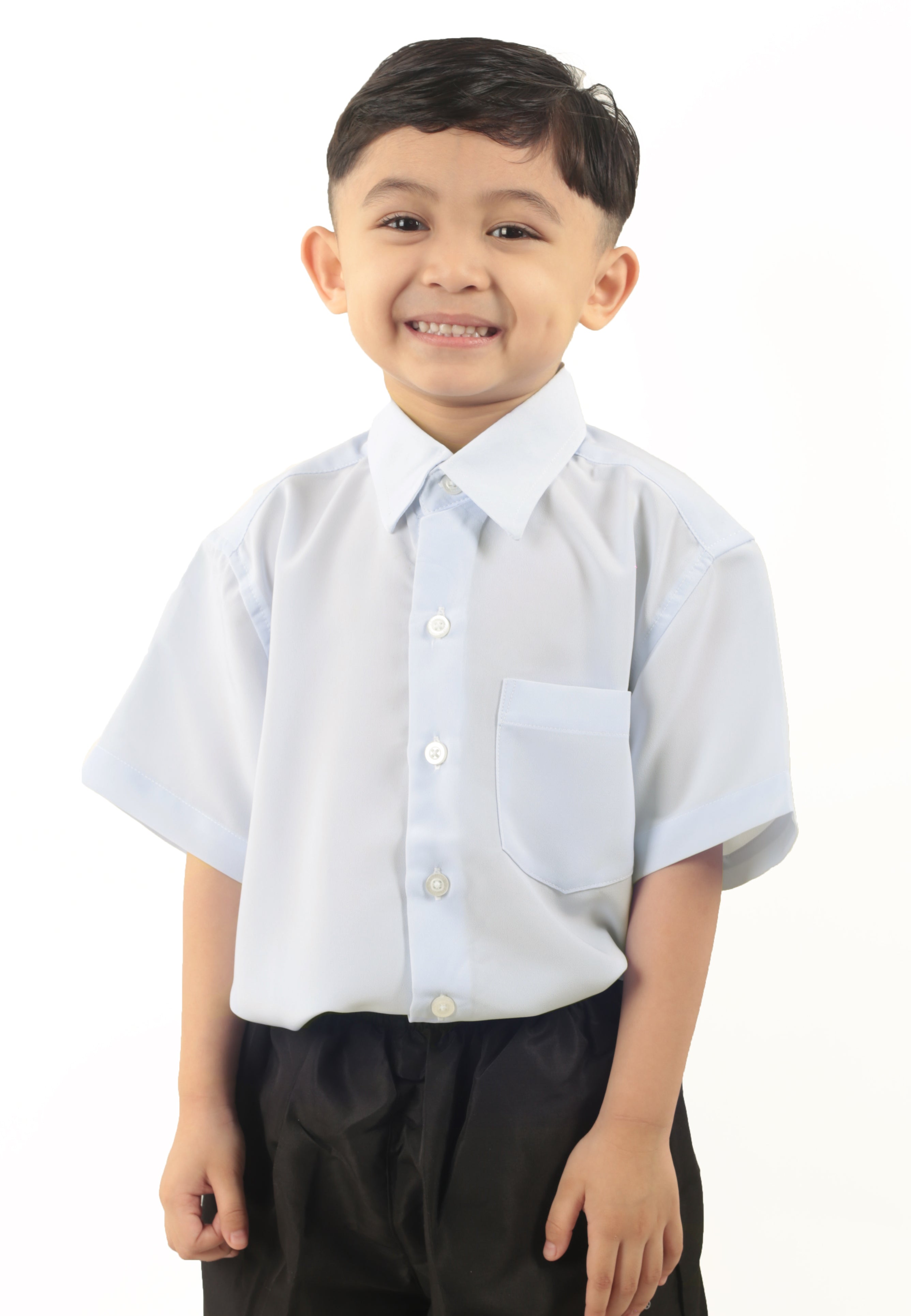Baju Kemeja Putih Sekolah Rendah Lengan Pendek Kain Licin/Keras (BAJU ...